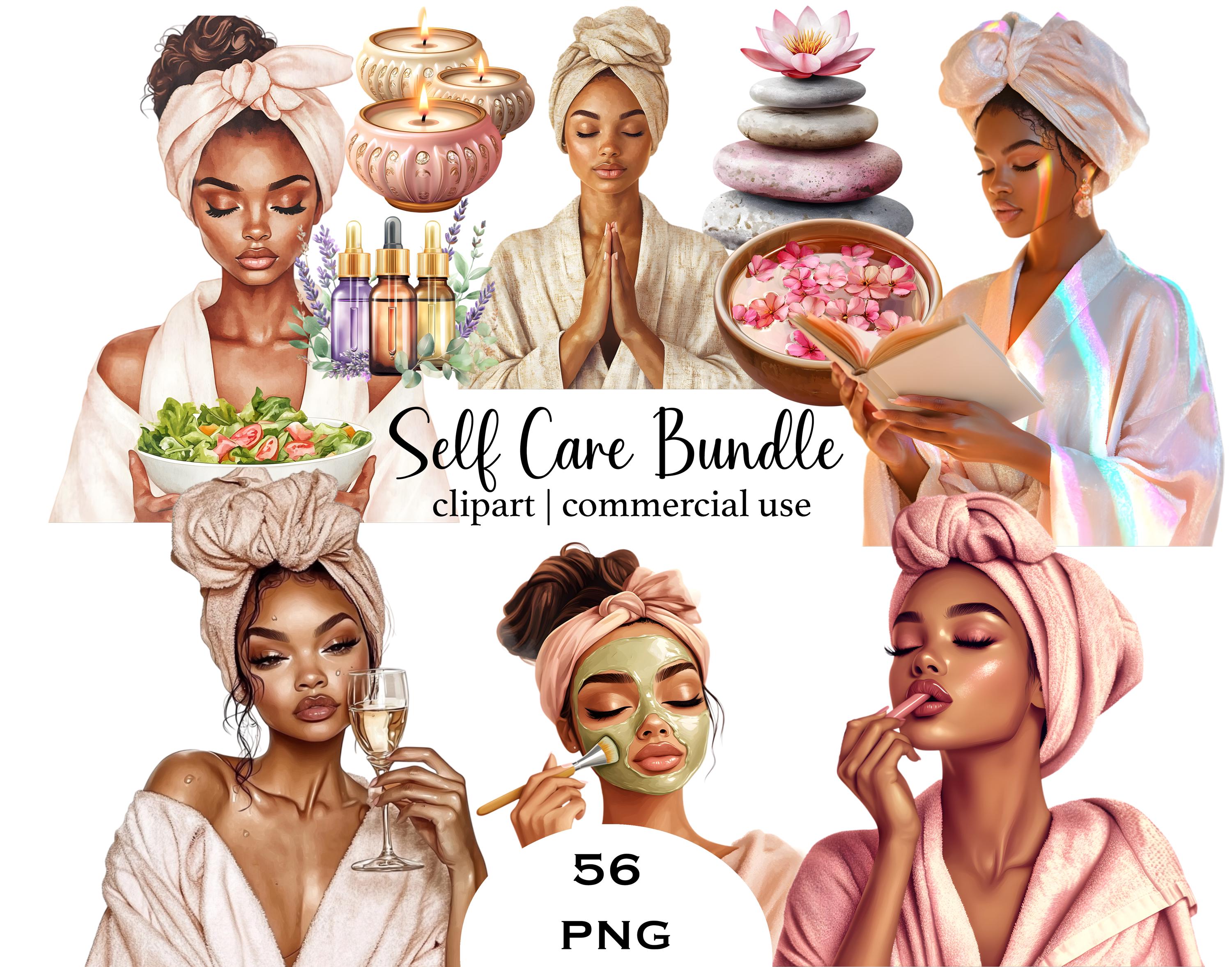 Self Care Black Girl Clipart Beauty Png Clipart Spa Black Woman Clipart ...