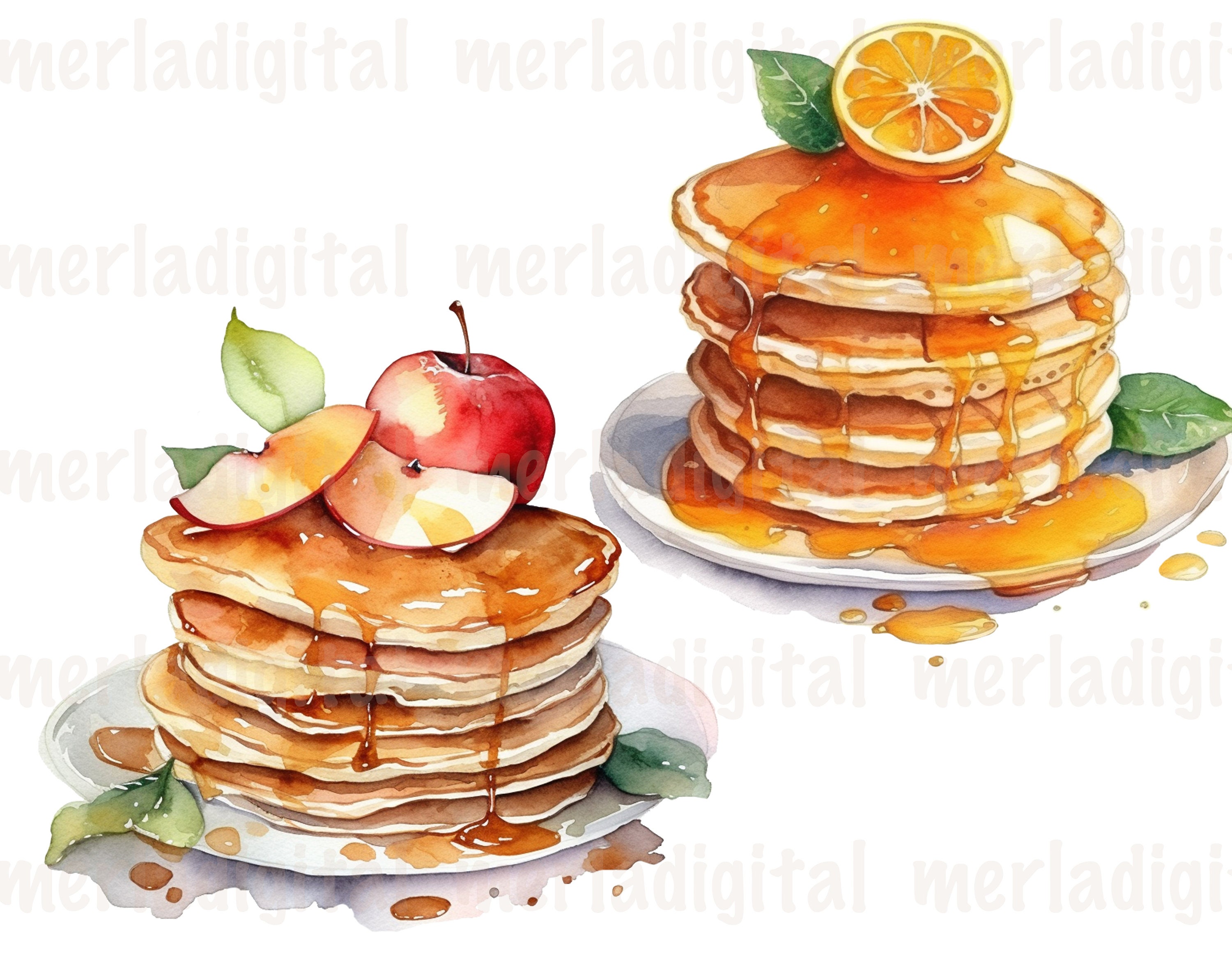 Watercolor Pancake Clipart Breakfast Cute Png Clipart Fruits Chocolate ...