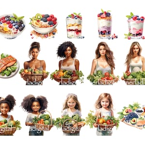 Watercolor Healthy Food Clipart: 47 PNG Graphics (digital Download) - Etsy