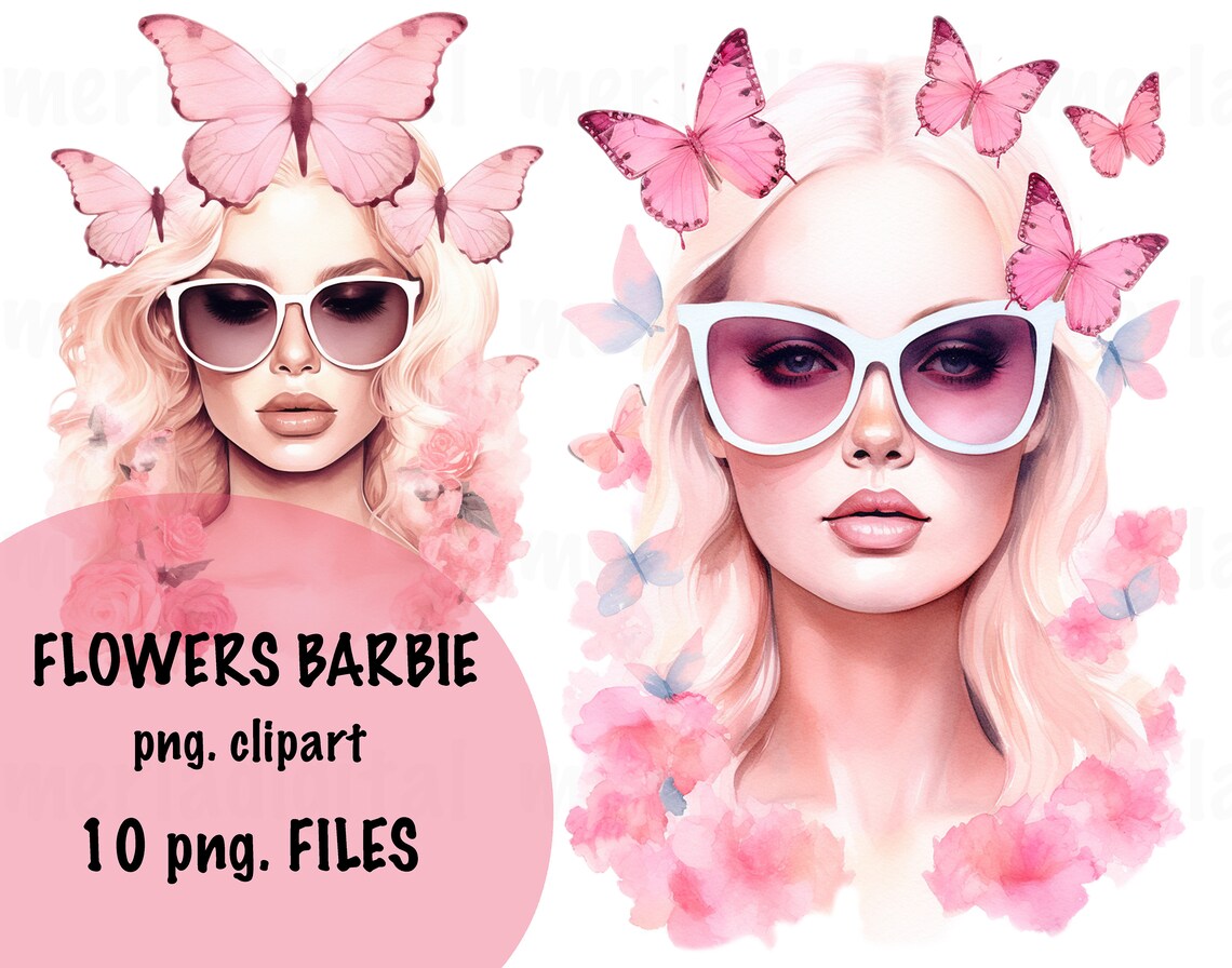 Barbie Watercolor Clipart Bundle Pretty Girls Blonde - Etsy