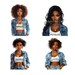 Black Women Empowerment Clipart Bundle Denim Black Girls Motivational ...