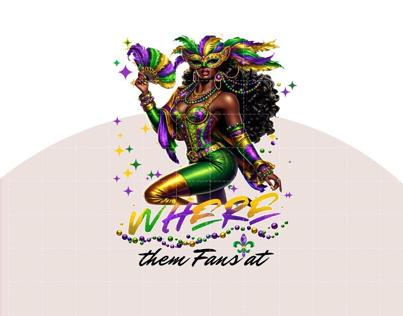 Mulher negra do Mardi Gras PNG, Cadê os fãs? Design de sublimação para ...