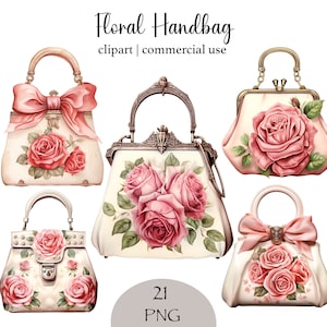 Floral Handbag Clipart: Vintage Watercolor Purses (digital Download) - Etsy