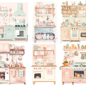 Country Kitchen Clipart Boho Kitchen Watercolor Rustic Cooking Clipart ...