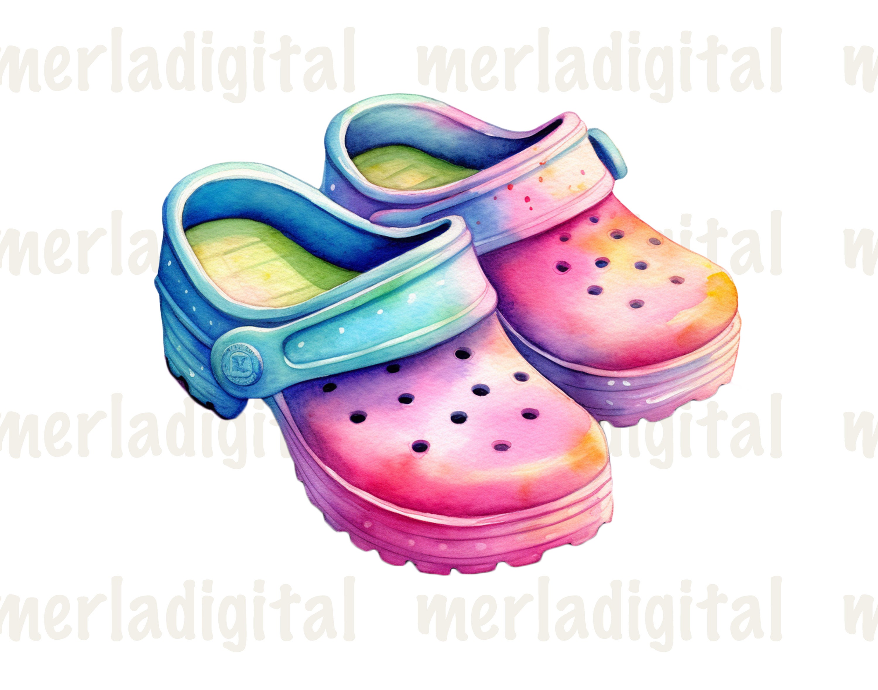 Watercolor Sneakers Clipart, Colorful Fashion Shoes (PNG, SVG, Digital ...