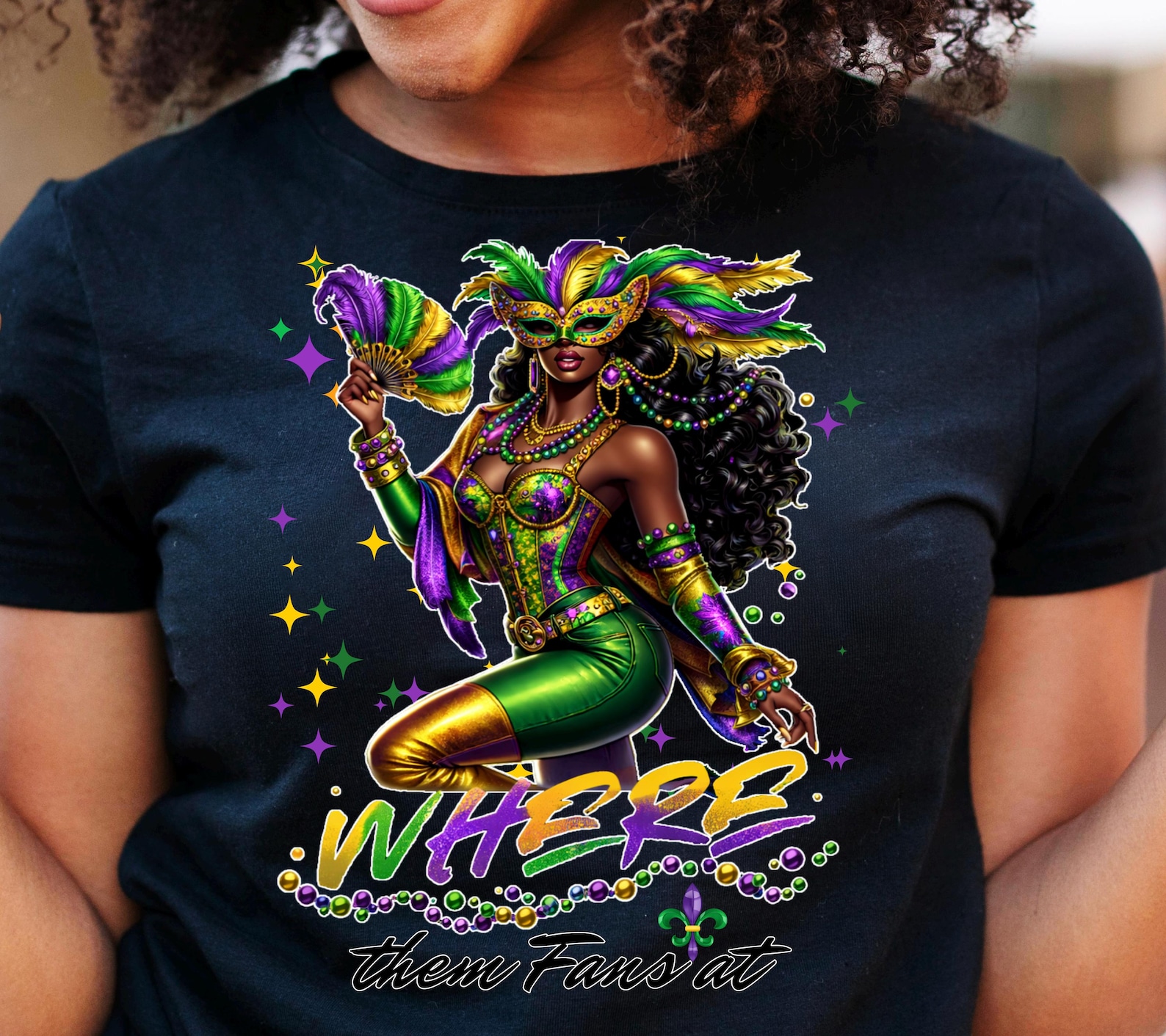 Mulher negra do Mardi Gras PNG, Cadê os fãs? Design de sublimação para ...