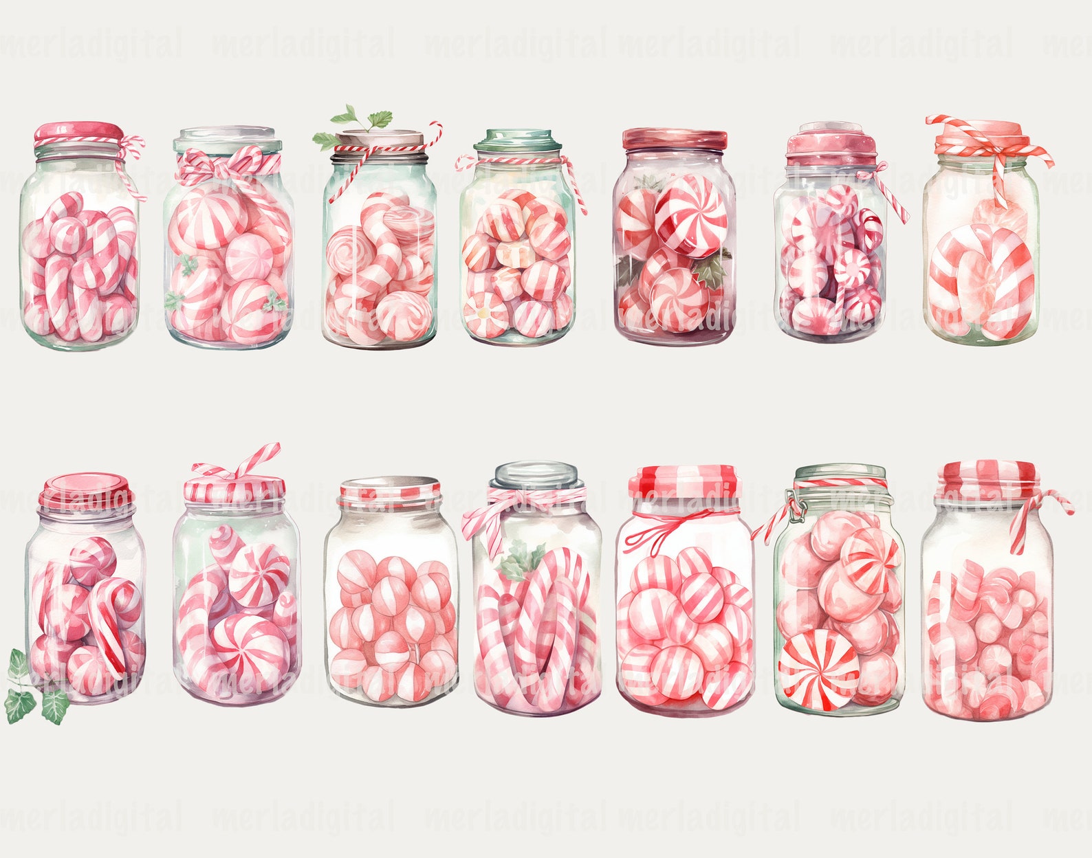 Christmas Candy Clipart Candy Cane Jar Png Peppermint - Etsy