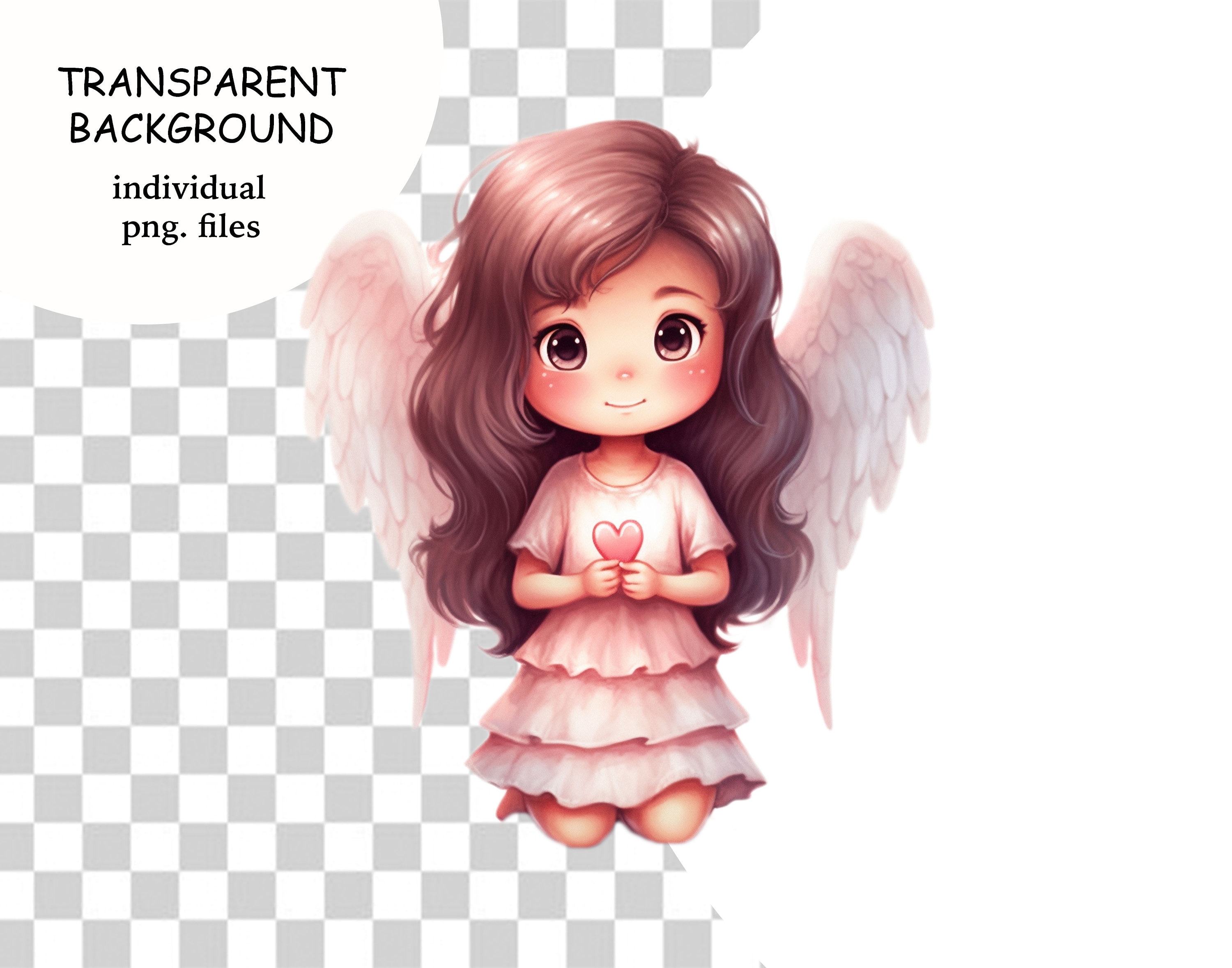 Kids Angels Clipart Nursery Pink Png Transparent Angels - Etsy