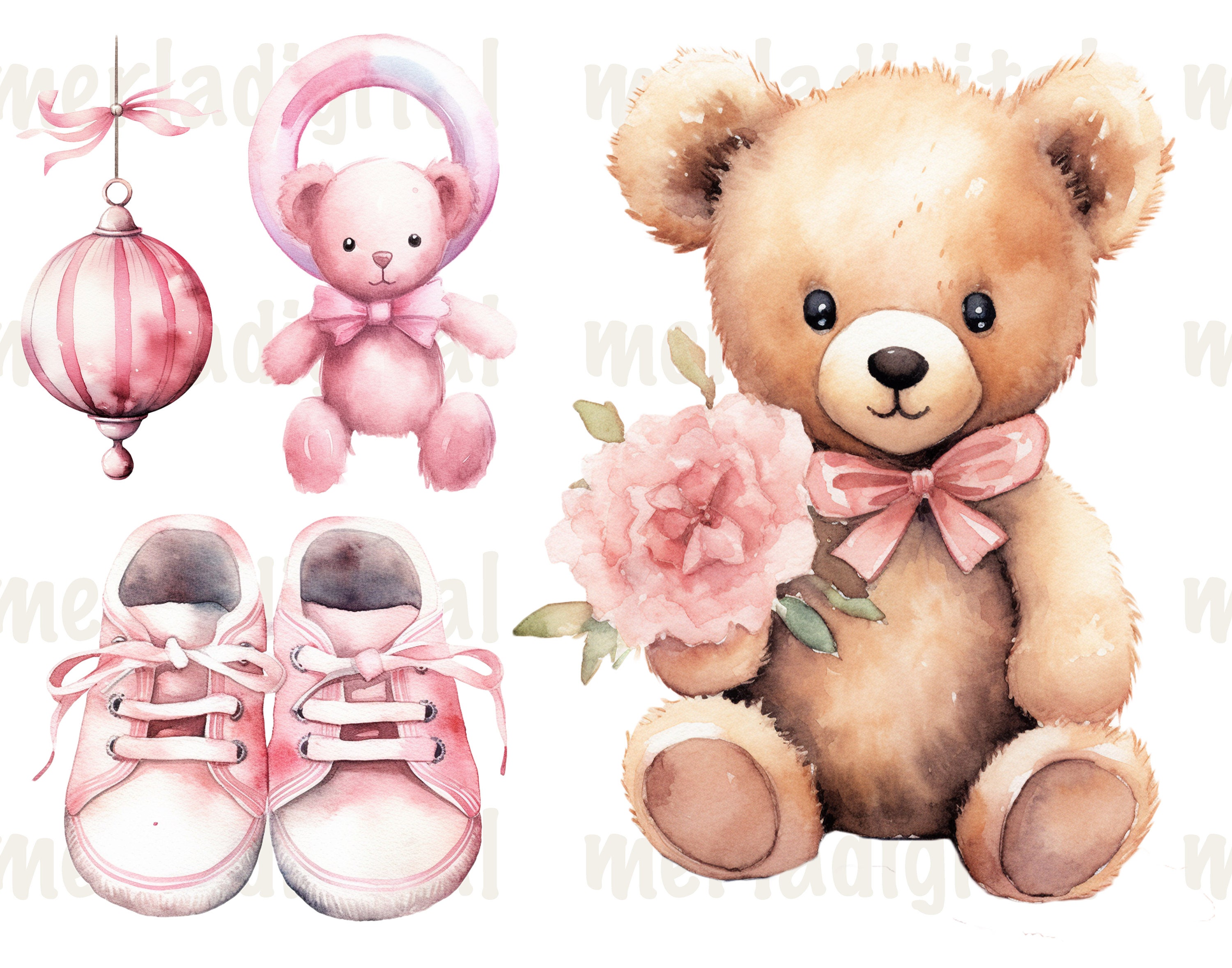New Born Baby Girl Clipart Watercolor Pink Baby Nursery Clipart Baby ...