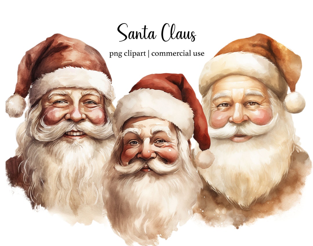 Watercolor Santa Clipart Christmas Winter Holiday Image Png Christmas ...