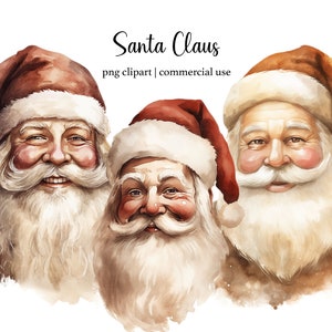 Watercolor Santa Clipart Christmas Winter Holiday Image Png Christmas ...