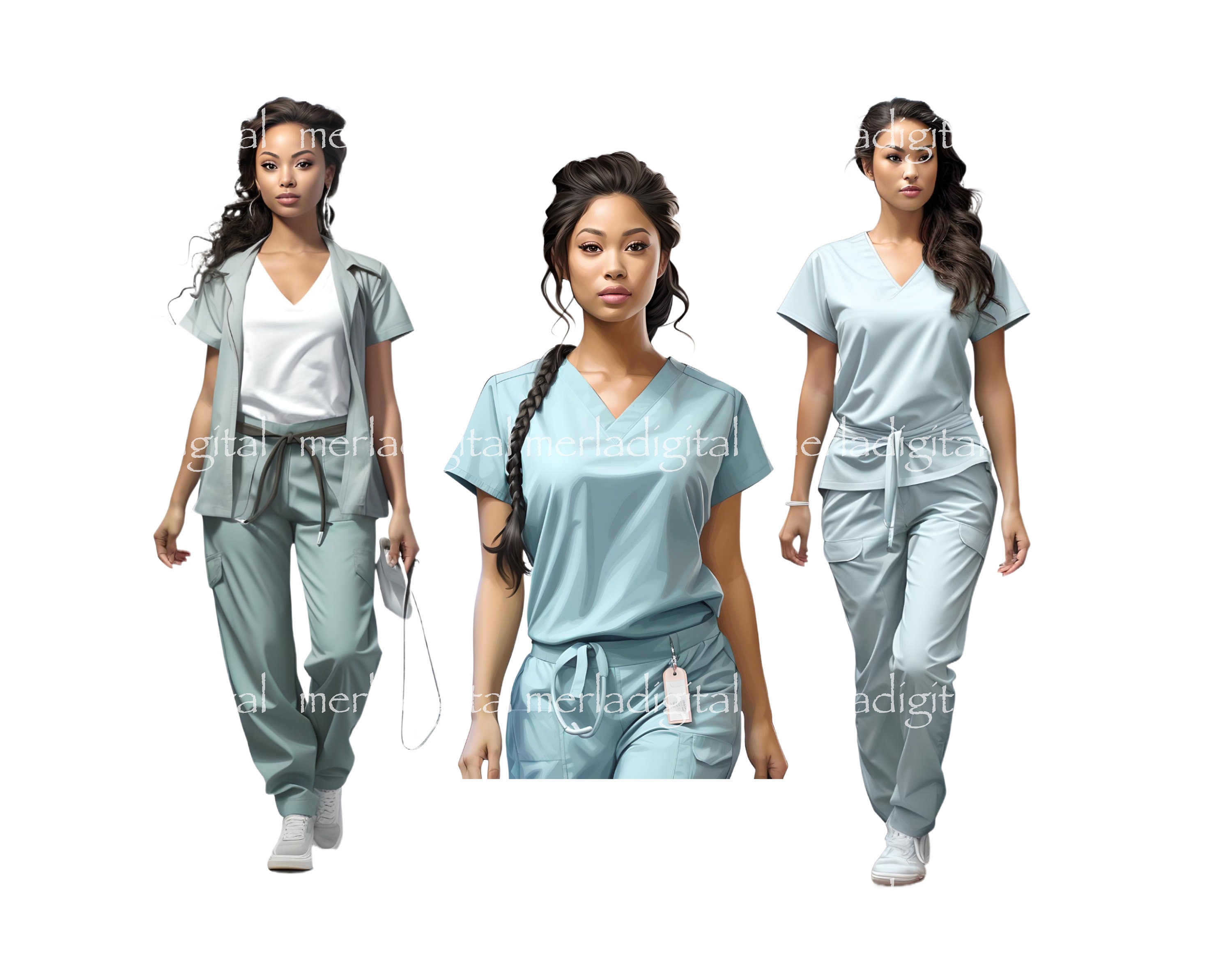 Nurse Clipart Medical Worker Graphic Nurses Sublimation Design Bundle ...