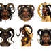 Zodiac Capricorn Bundle PNG Sublimation Horoscope Fantasy Black Woman Zodiac Celestial Star Sign ...