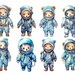Space Watercolor Clipart Astronaut Blue Baby Boy Nursery Clipart ...