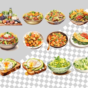 Watercolor Healthy Food Clipart: 47 PNG Graphics (digital Download) - Etsy