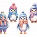 Cute Penguin Clipart Watercolor Penguin Illustration Winter - Etsy
