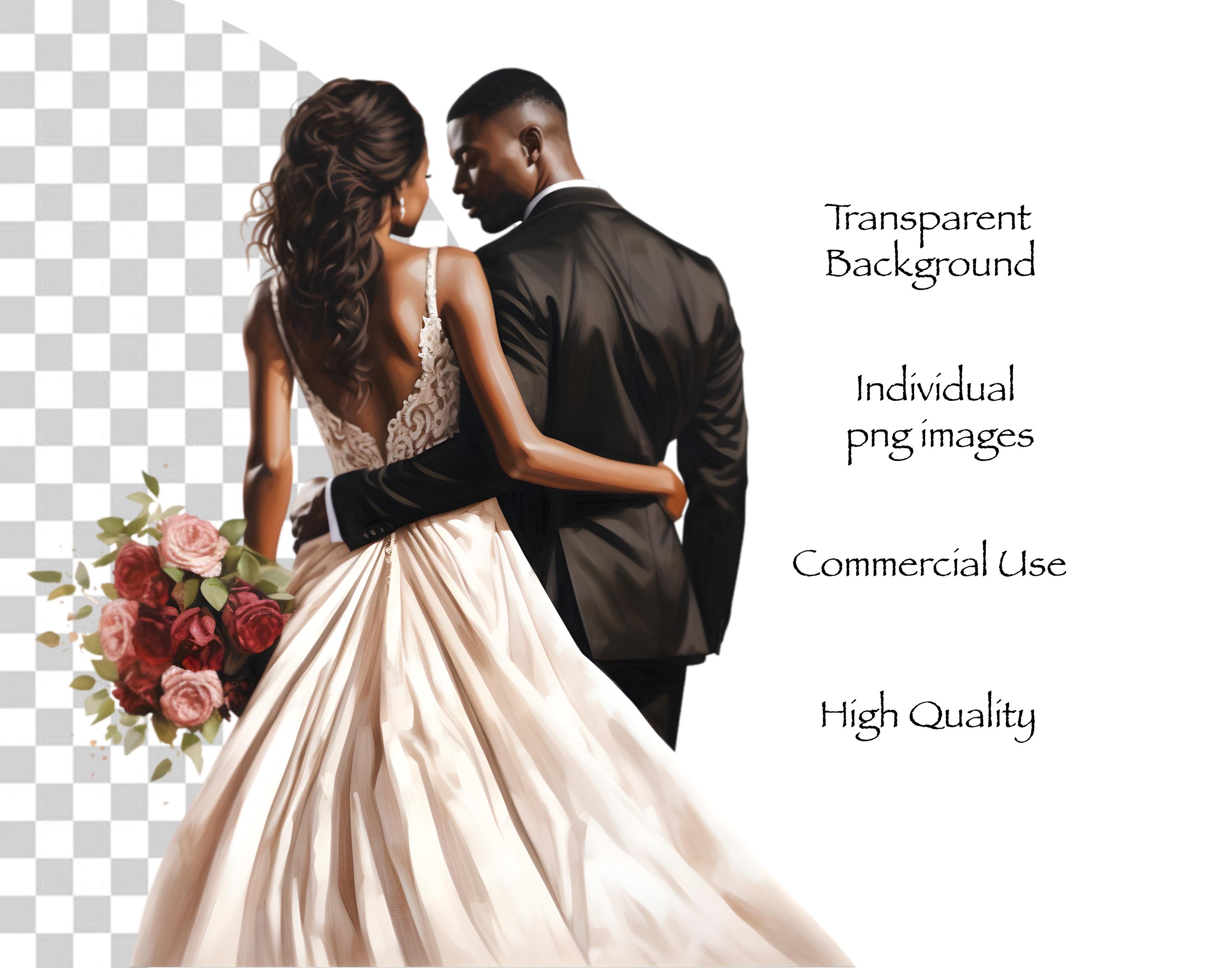 Black Bride and Groom Clipart Black Wedding Png Clipart Bride and Groom ...