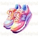 Watercolor Sneakers Clipart, Colorful Fashion Shoes (PNG, SVG, Digital ...