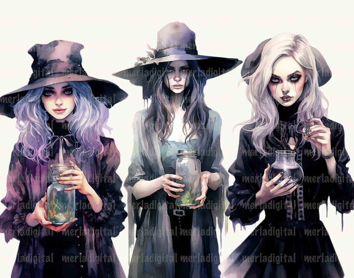 Halloween Witch Clipart Potion Magician Witch Clipart PNG - Etsy