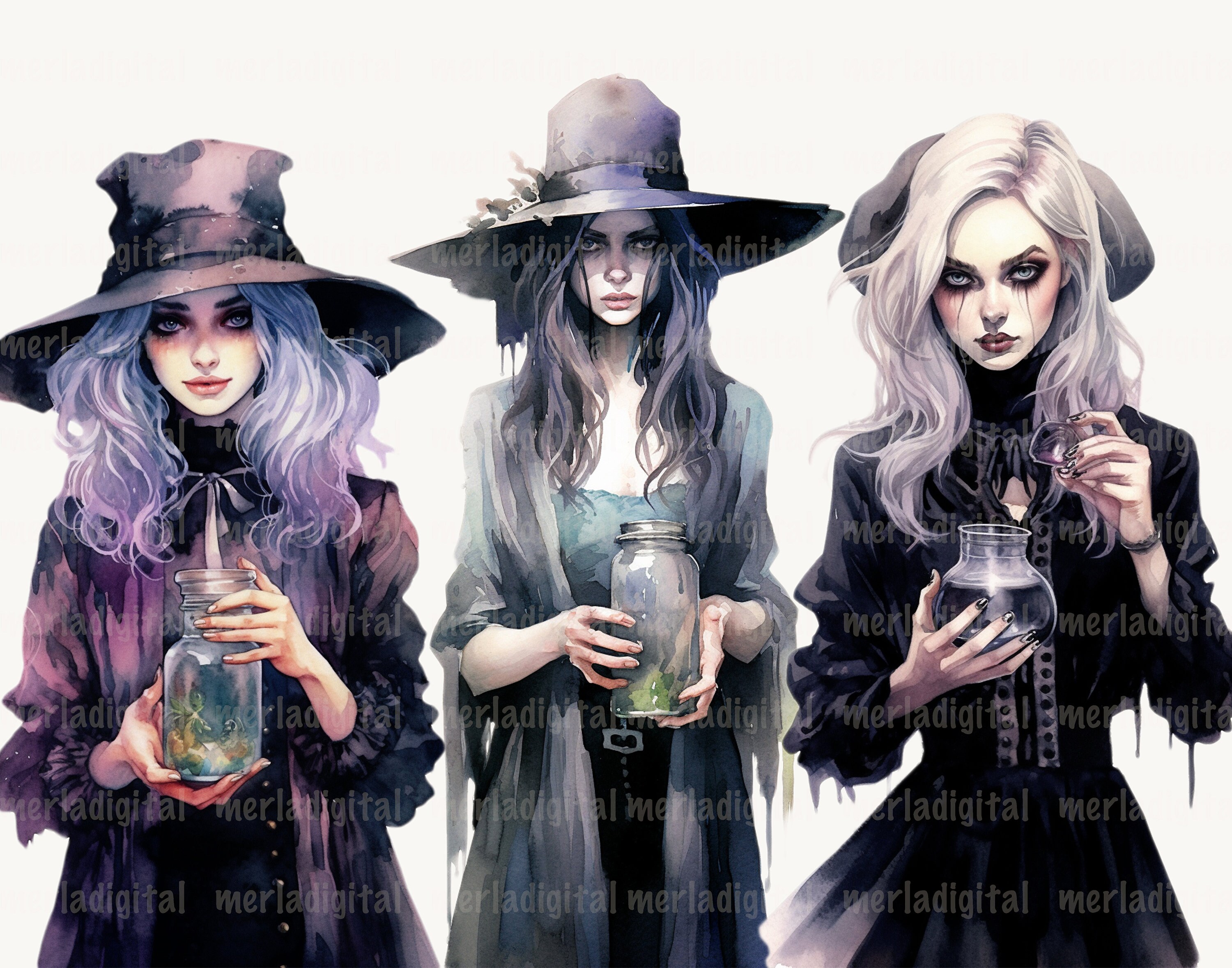 Halloween Witch Clipart Potion Magician Witch Clipart PNG - Etsy