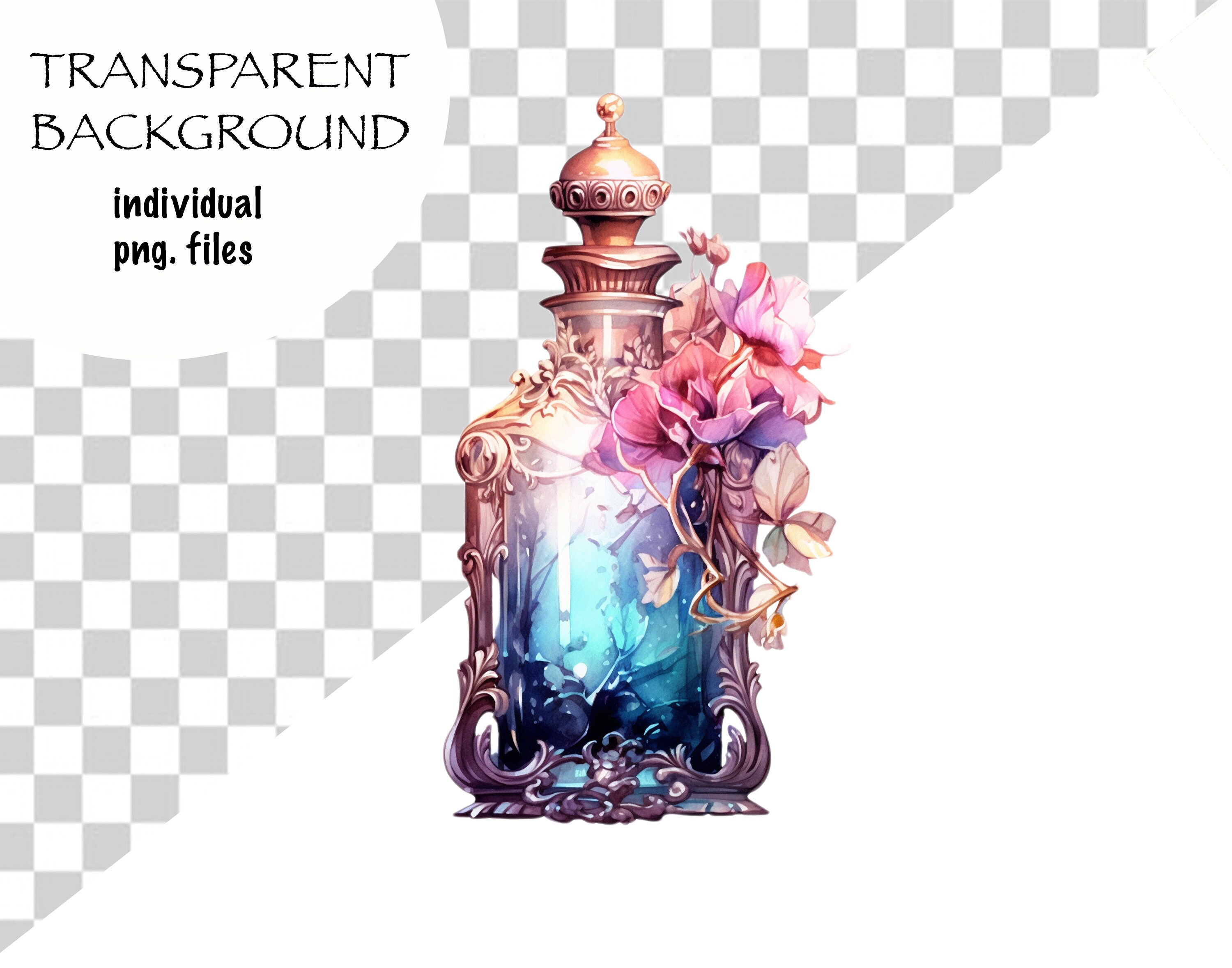 Watercolor Potions Clipart Witch Watercolor Vintage Potion - Etsy