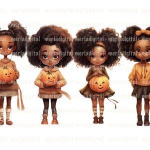 Autumn Little Girls Clipart Bundle Kids Transparent PNG Instant ...
