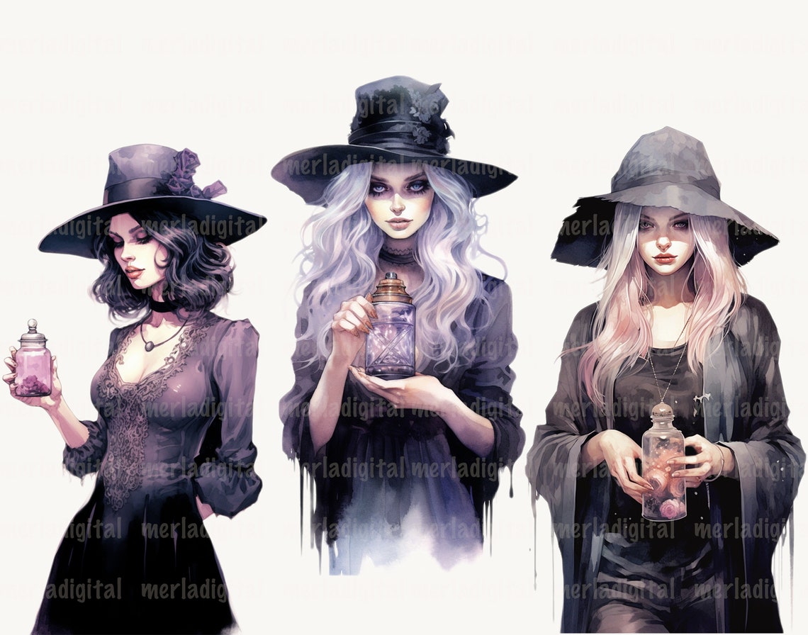 Halloween Witch Clipart Potion Magician Witch Clipart PNG - Etsy
