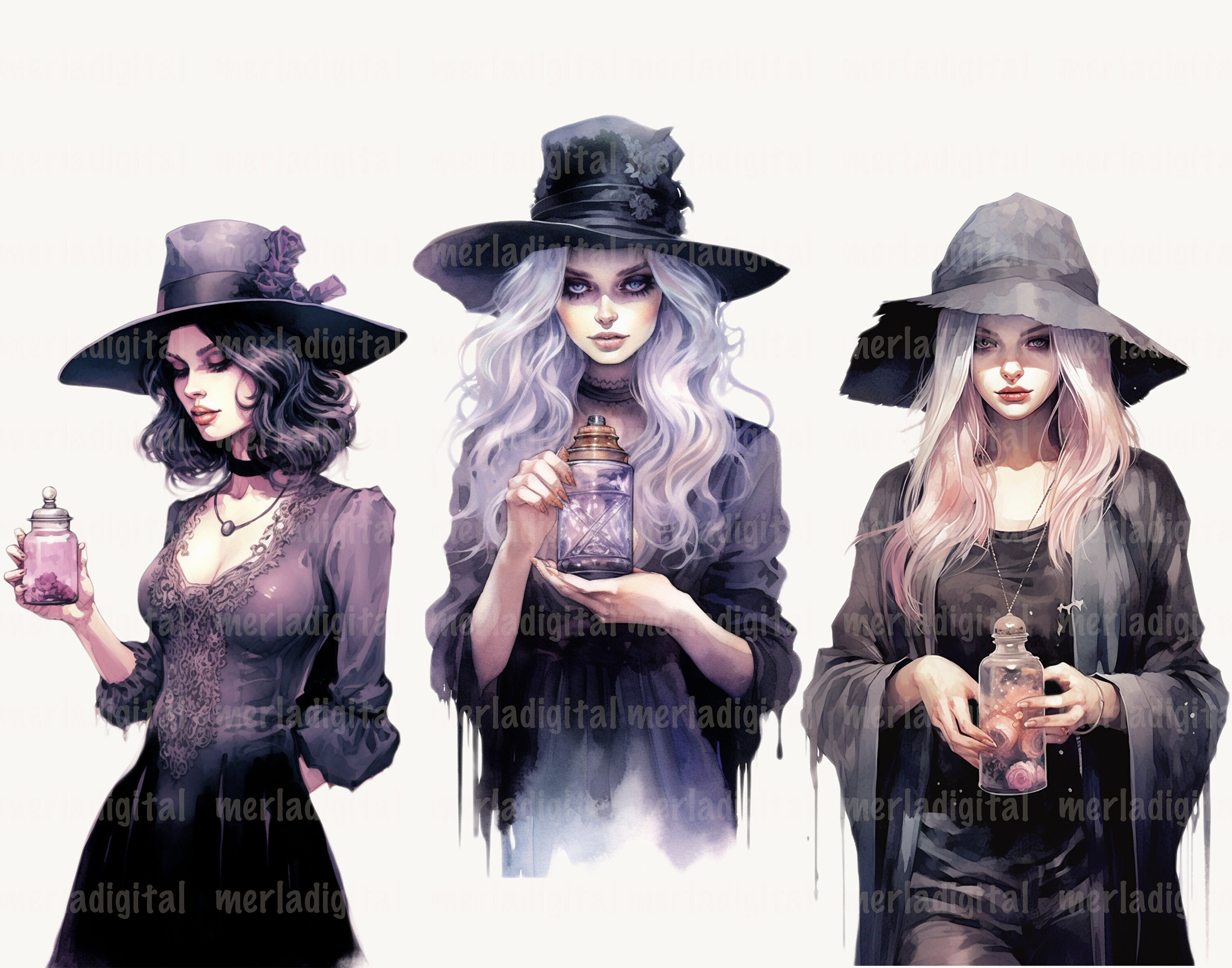 Halloween Witch Clipart Potion Magician Witch Clipart PNG - Etsy