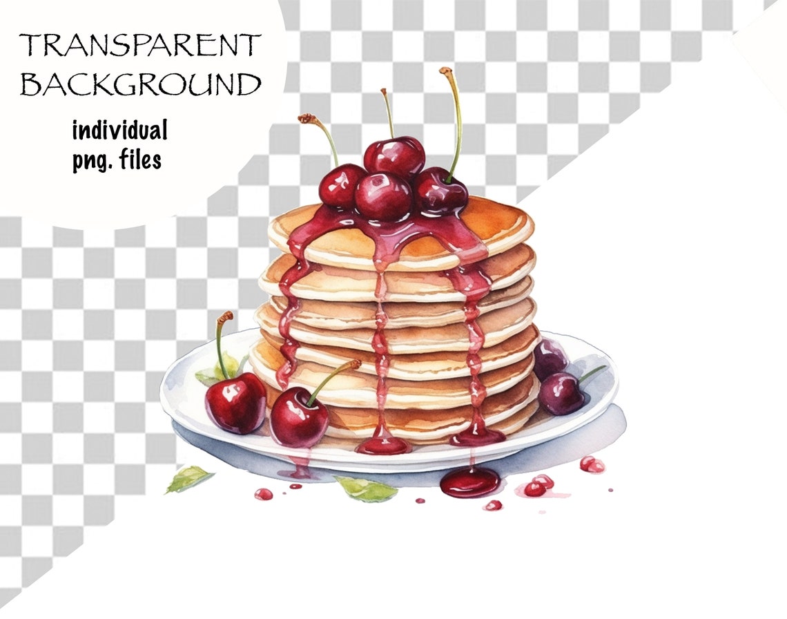 Watercolor Pancake Clipart Breakfast Cute Png Clipart Fruits Chocolate ...