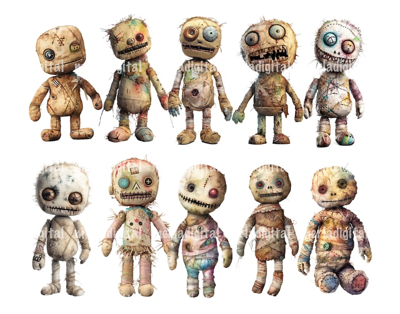 Watercolor Voodoo Doll Clipart, Spooky Halloween PNG (commercial Use ...