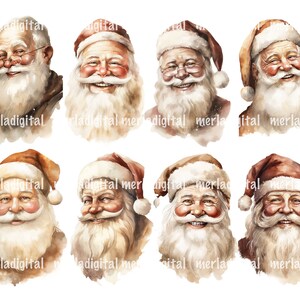 Watercolor Santa Clipart Christmas Winter Holiday Image Png Christmas ...