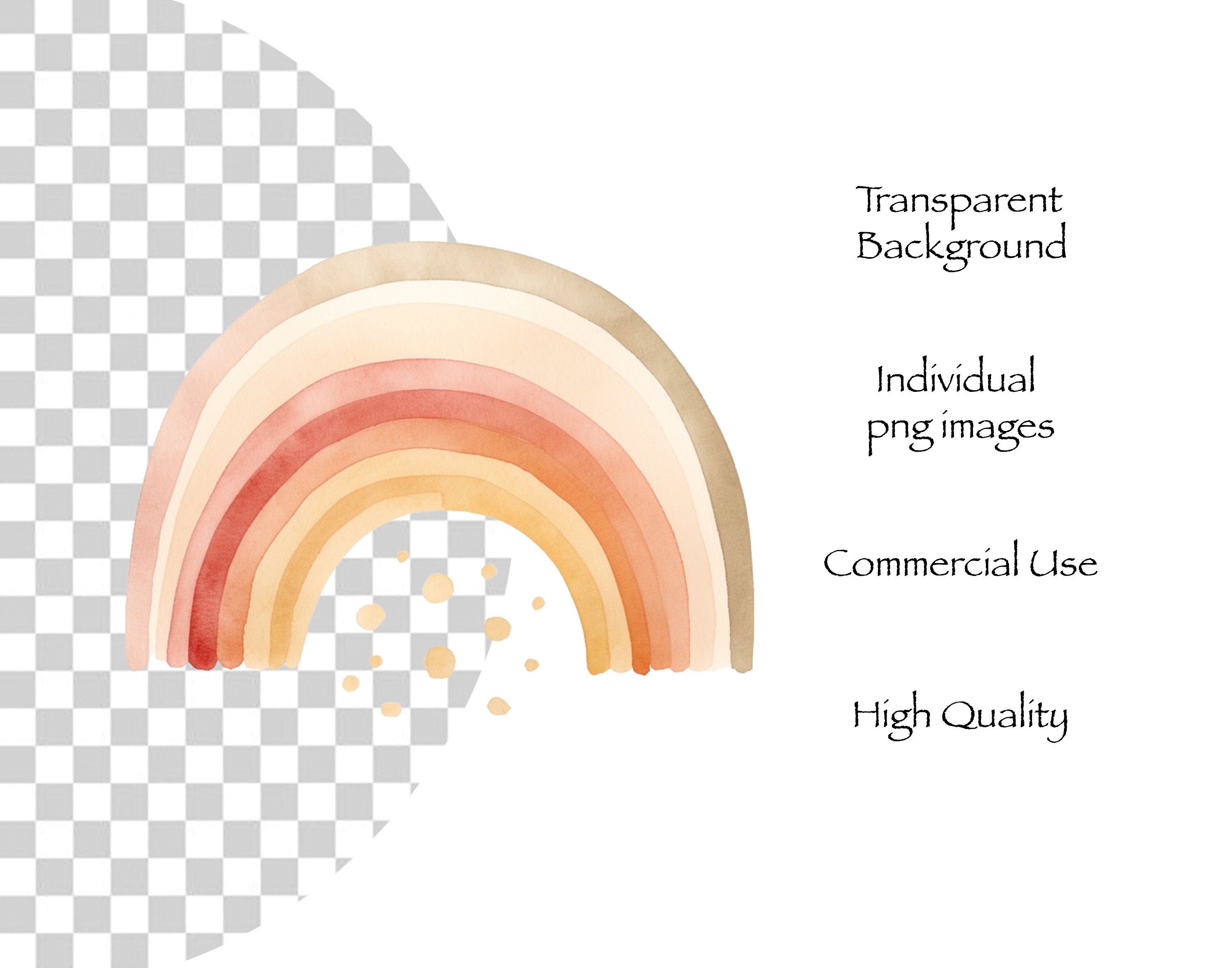 Rainbow Watercolor Clipart Bundle Cute Rainbow Printable Boho Rainbow ...