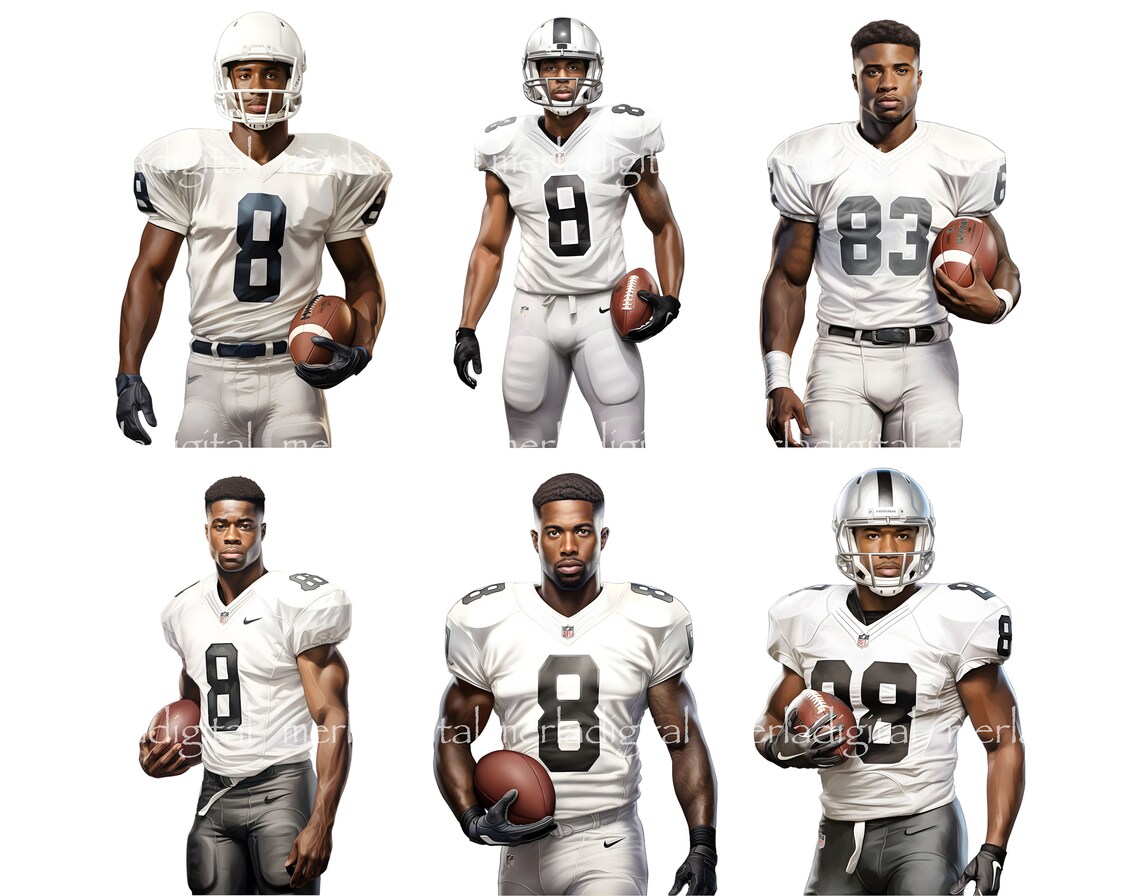 Watercolor Football Clipart American Football Men in Uniform Football ...