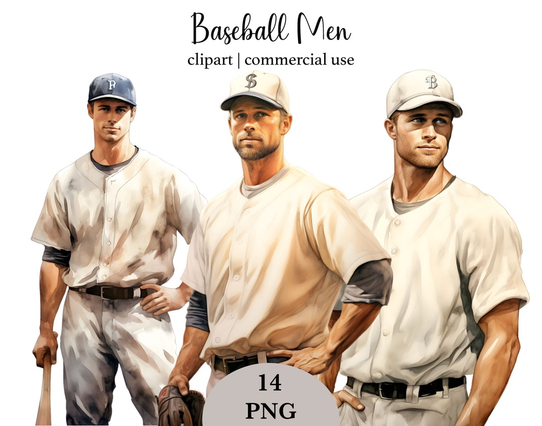 Watercolor Baseball Clipart Man in Baseball Outfit Baseball Jersey ...