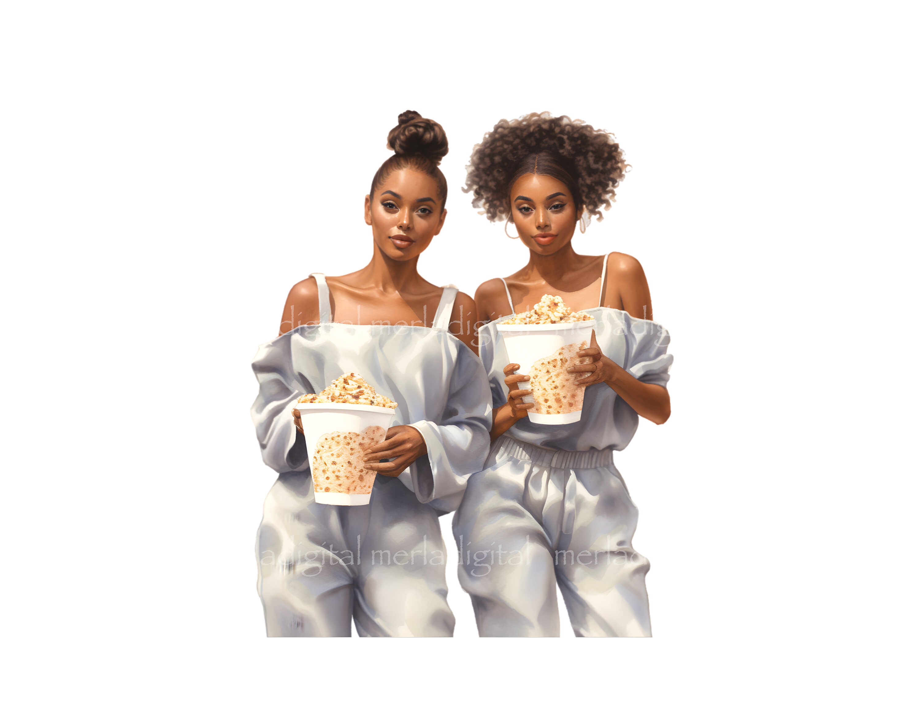 Girls Movie Night Clipart Black Girl Friends Png Cinema Clipart Movie ...