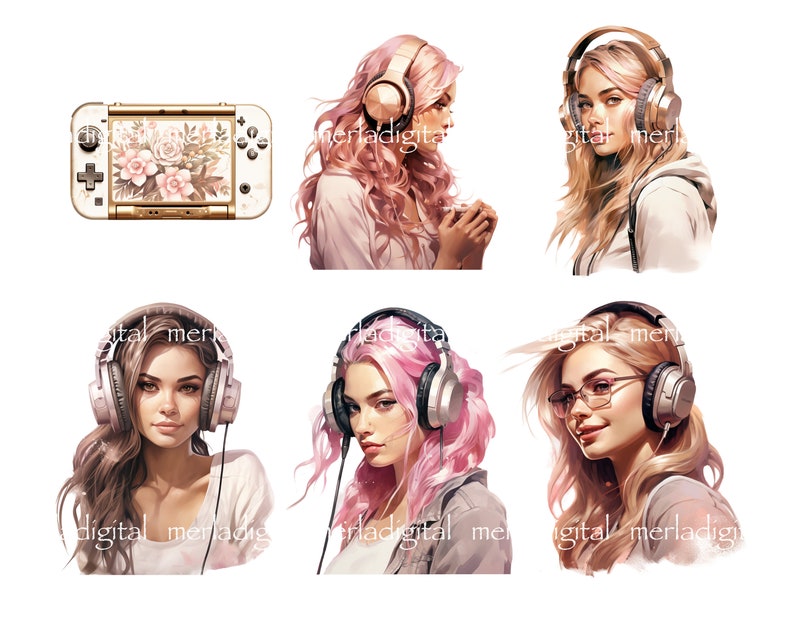 Gamer Girl Clipart Png Game Controller Clipart Girly Gamer Graphic ...