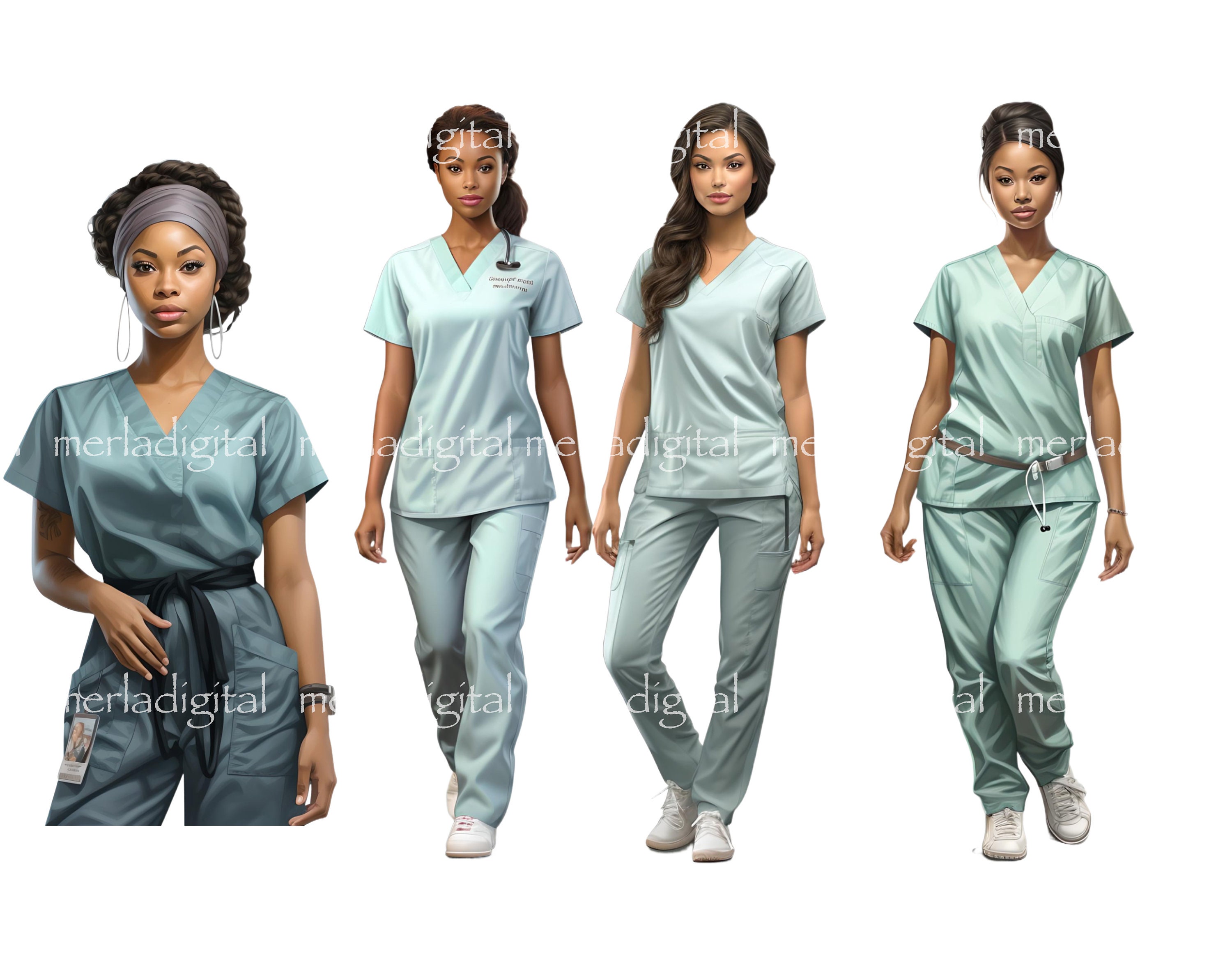 Nurse Clipart Medical Worker Graphic Nurses Sublimation Design Bundle ...