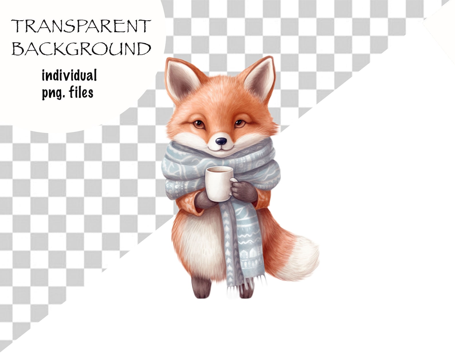 Watercolor Winter Fox Clipart Bundle (PNG Digital Download) - Etsy