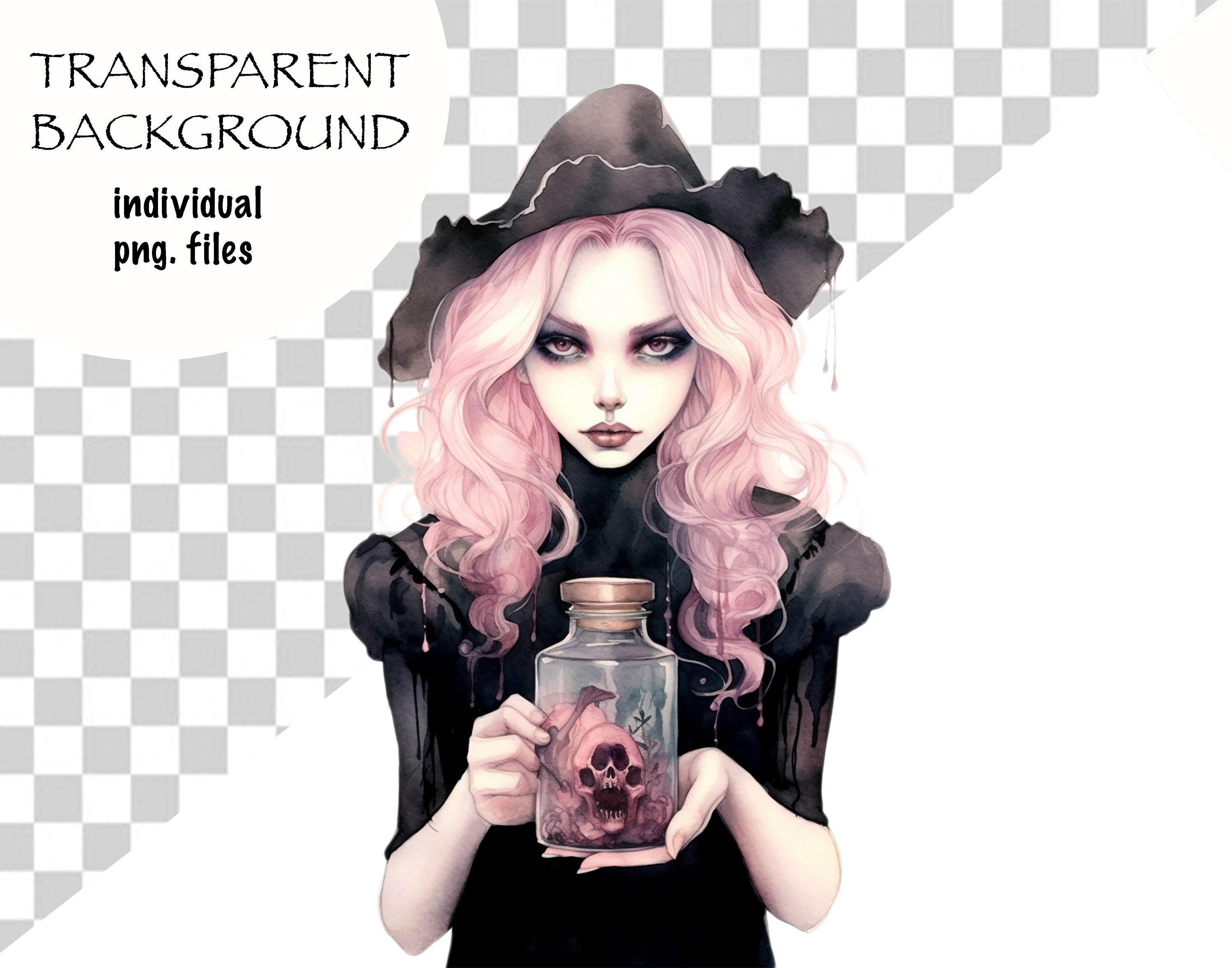 Halloween Witch Clipart Potion Magician Witch Clipart PNG - Etsy