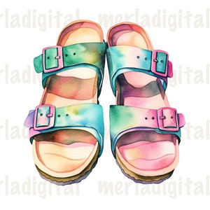 Watercolor Sneakers Clipart, Colorful Fashion Shoes (PNG, SVG, Digital ...