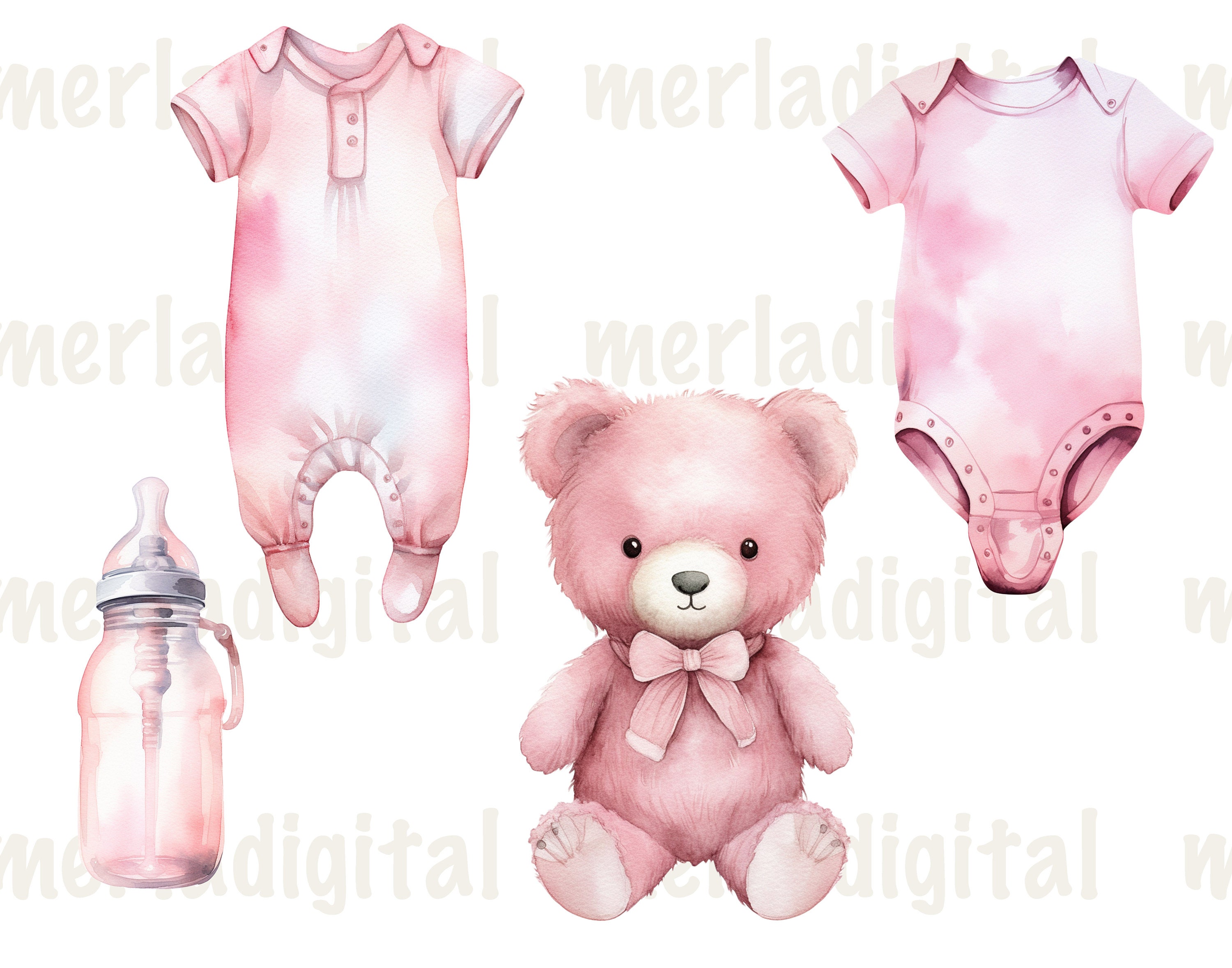 New Born Baby Girl Clipart Watercolor Pink Baby Nursery Clipart Baby ...