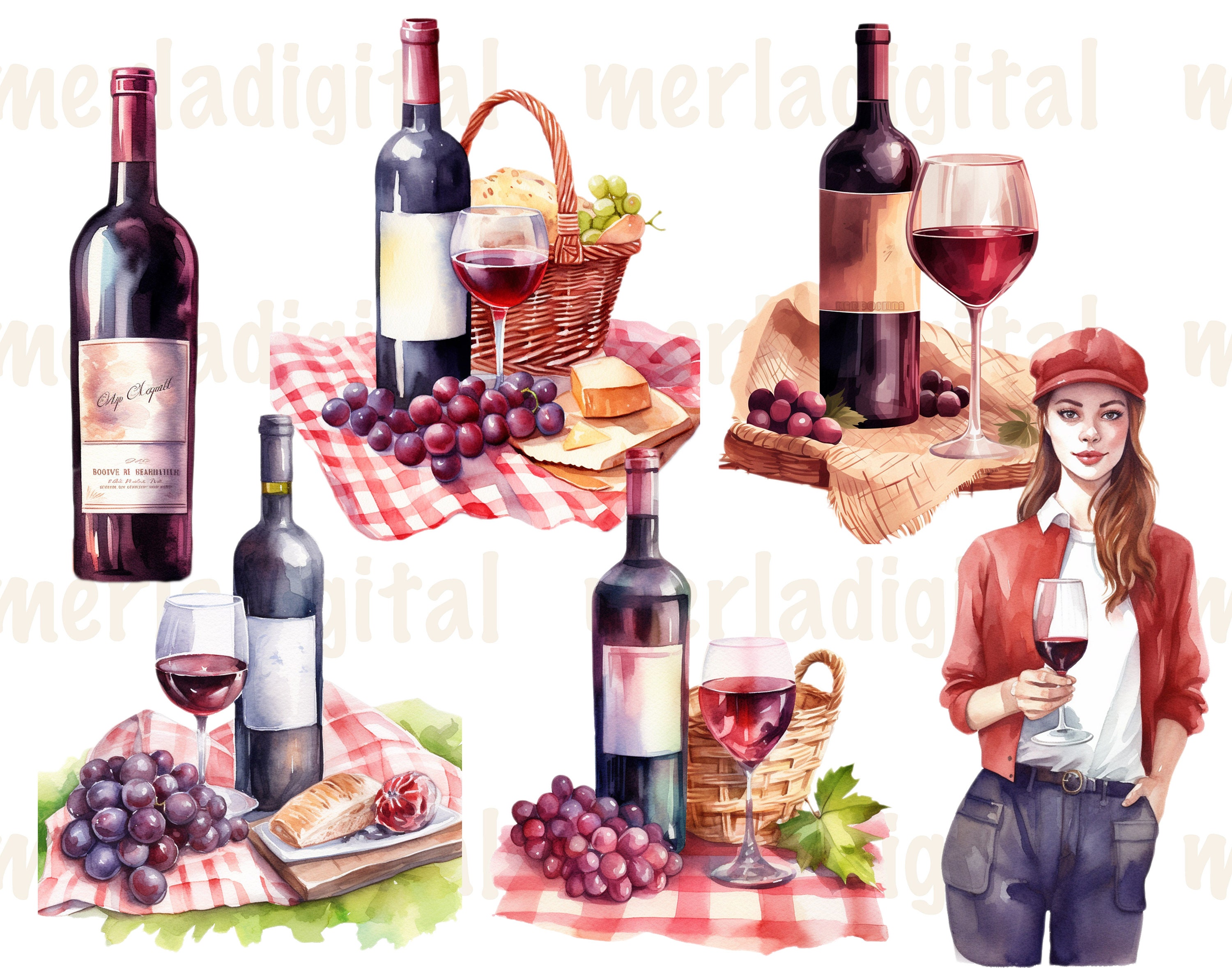 Watercolor Red Wine Clipart Png Wine and Cheese Minimal Red Wine ...