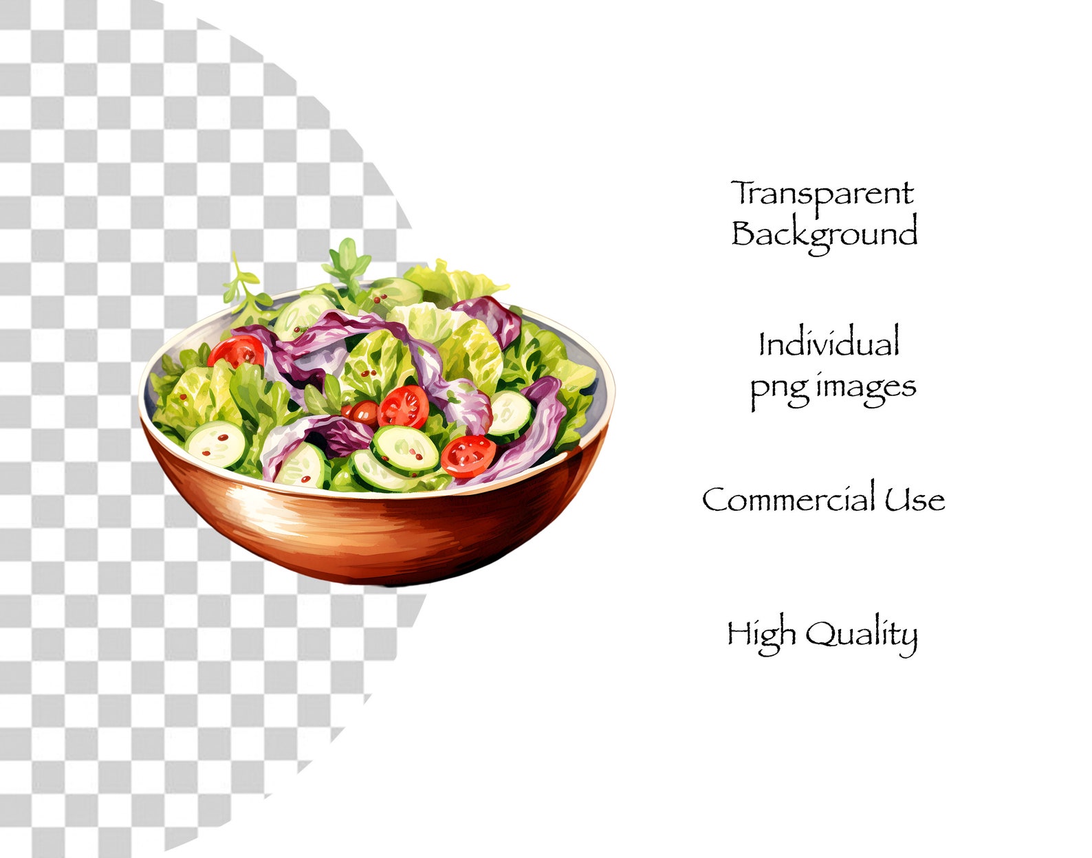 Watercolor Healthy Food Clipart: 47 PNG Graphics (digital Download) - Etsy