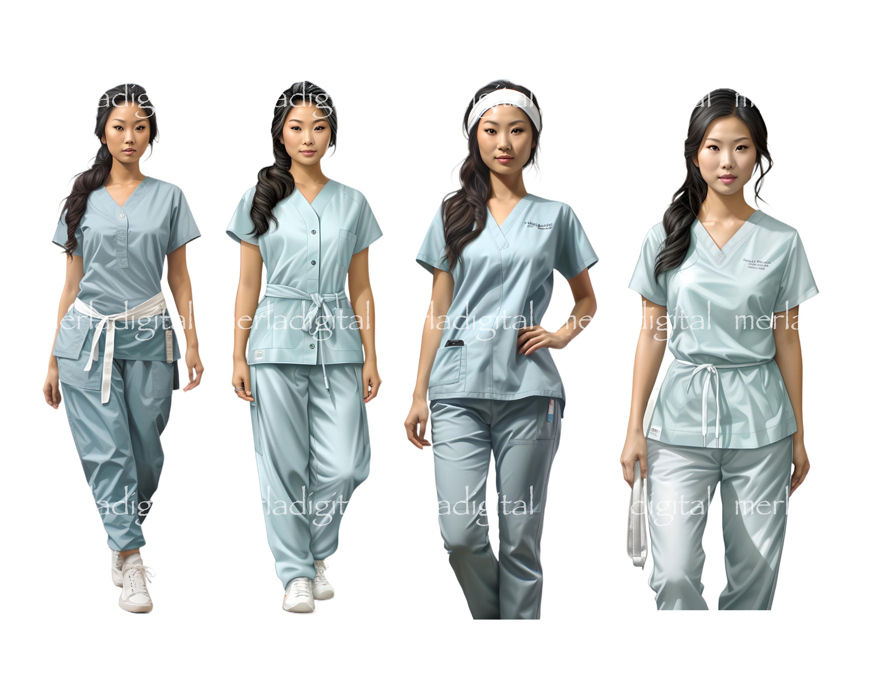Nurse Clipart Medical Worker Graphic Nurses Sublimation Design Bundle ...