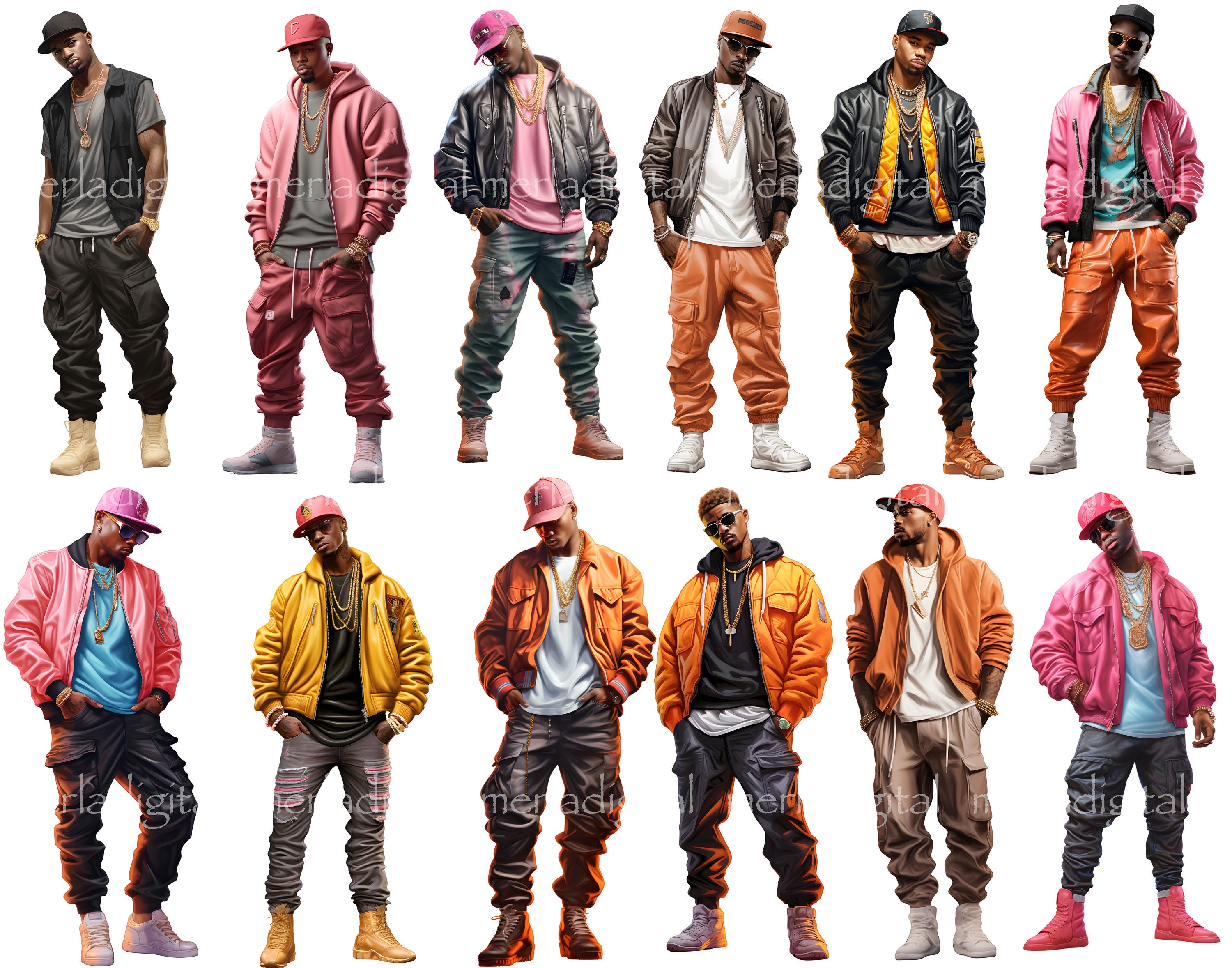 Black Men Fashion Clipart, Street Style PNG (digital Download) - Etsy