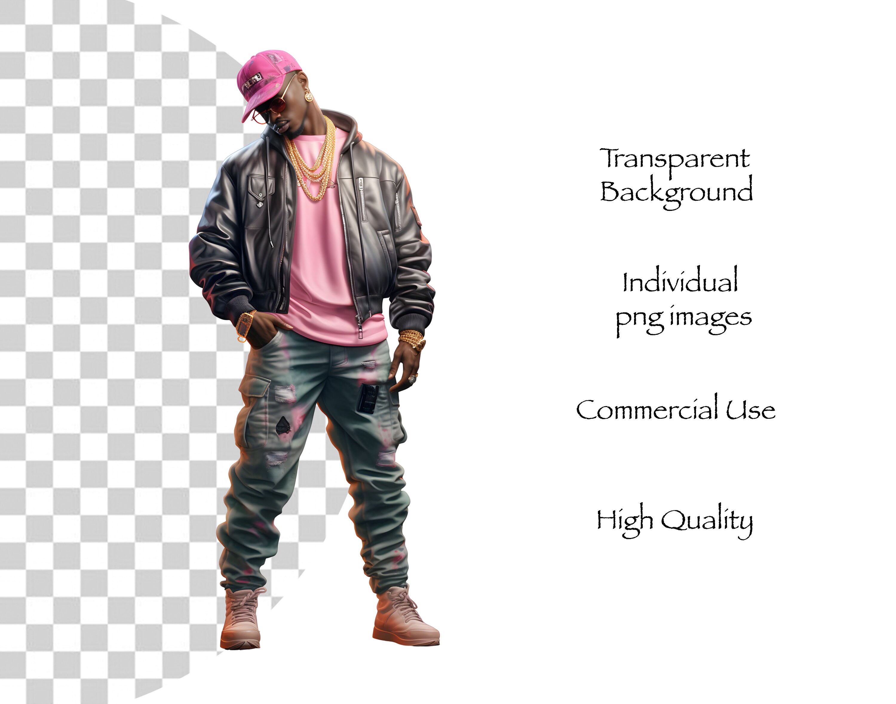 Black Men Fashion Clipart, Street Style PNG (digital Download) - Etsy