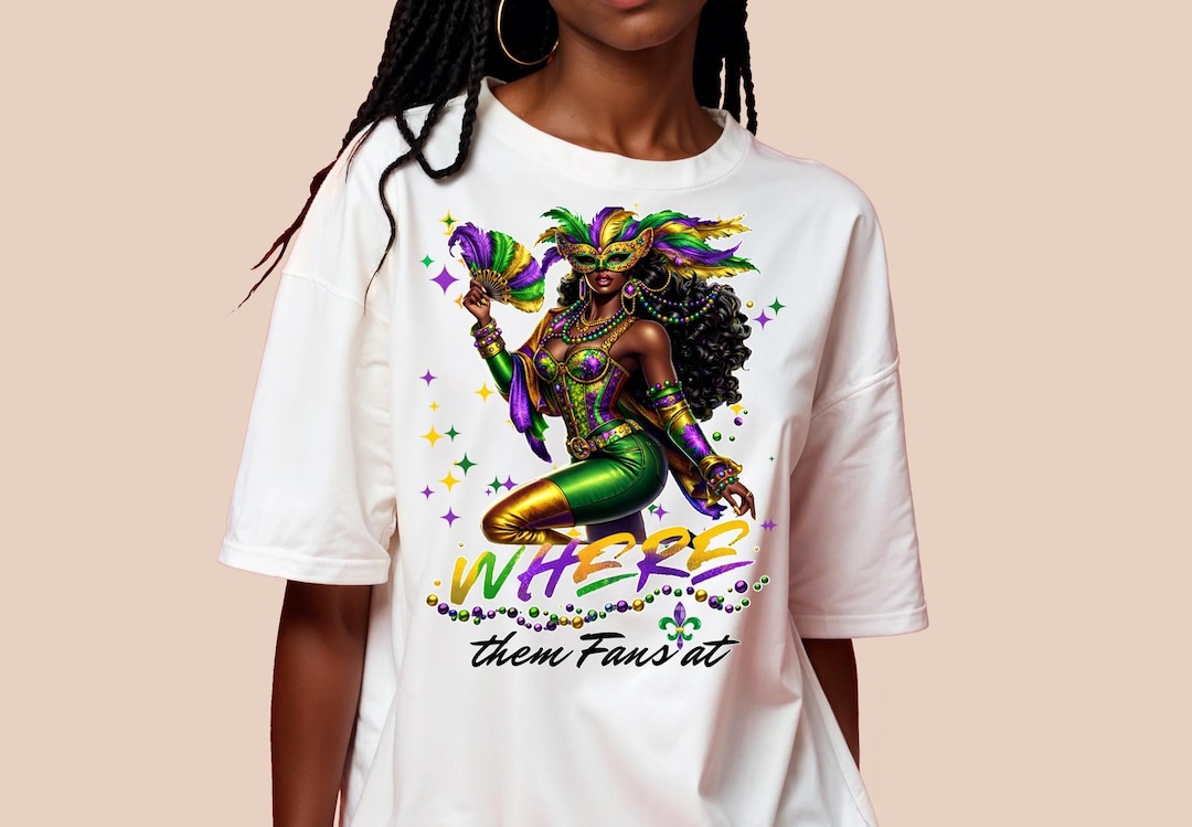 Mulher negra do Mardi Gras PNG, Cadê os fãs? Design de sublimação para ...