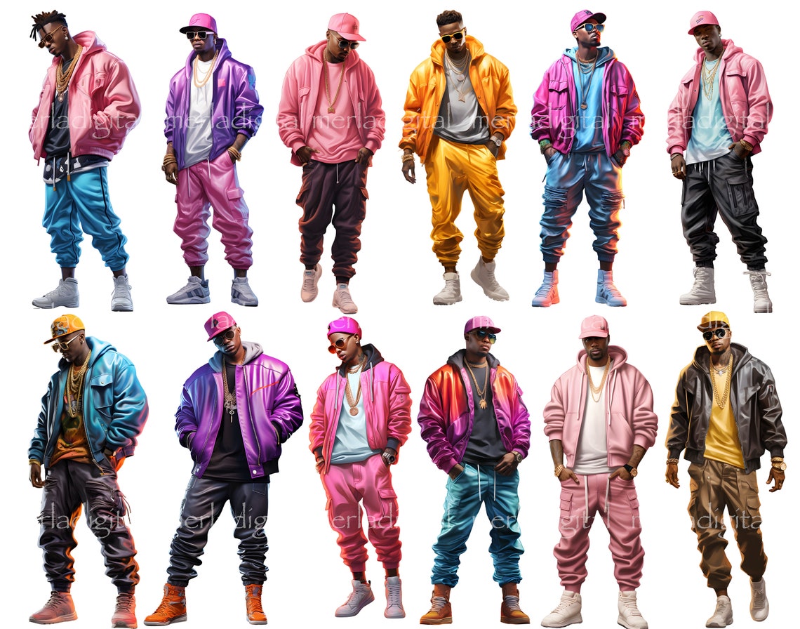 Black Men Fashion Clipart, Street Style PNG (digital Download) - Etsy