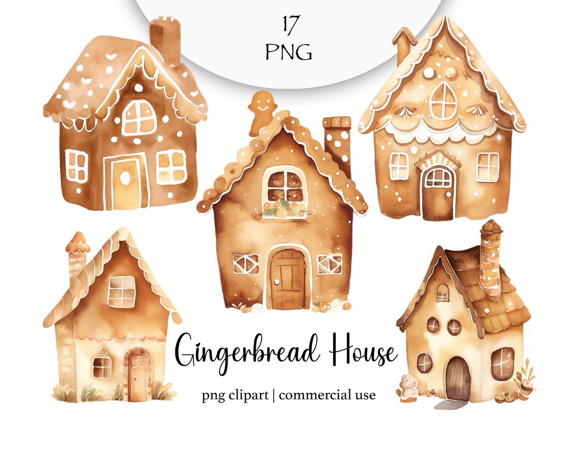 Gingerbread House Clipart Christmas Png Clipart Gingerbread - Etsy