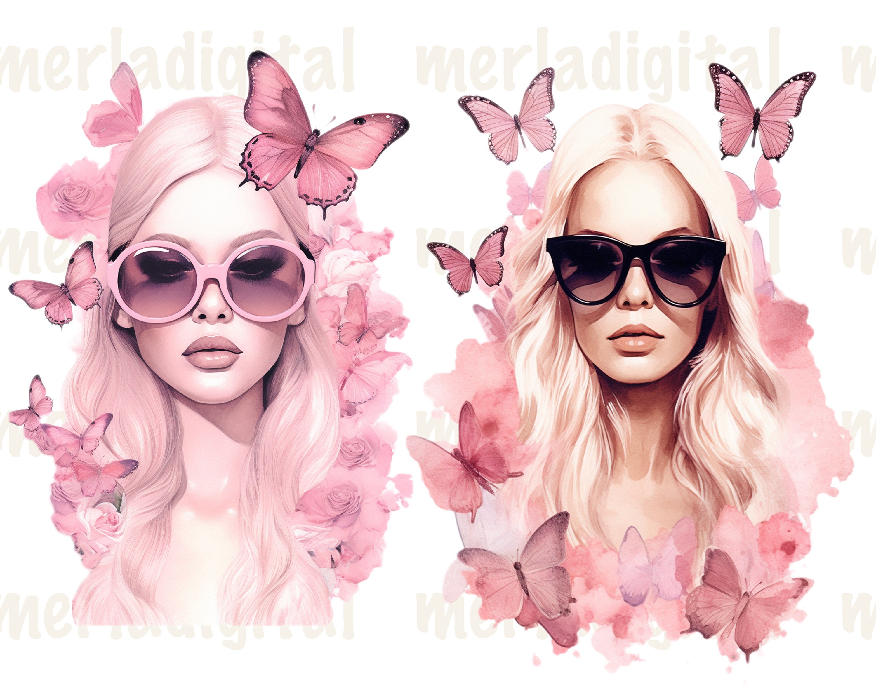 Barbie Watercolor Clipart Bundle Pretty Girls Blonde - Etsy